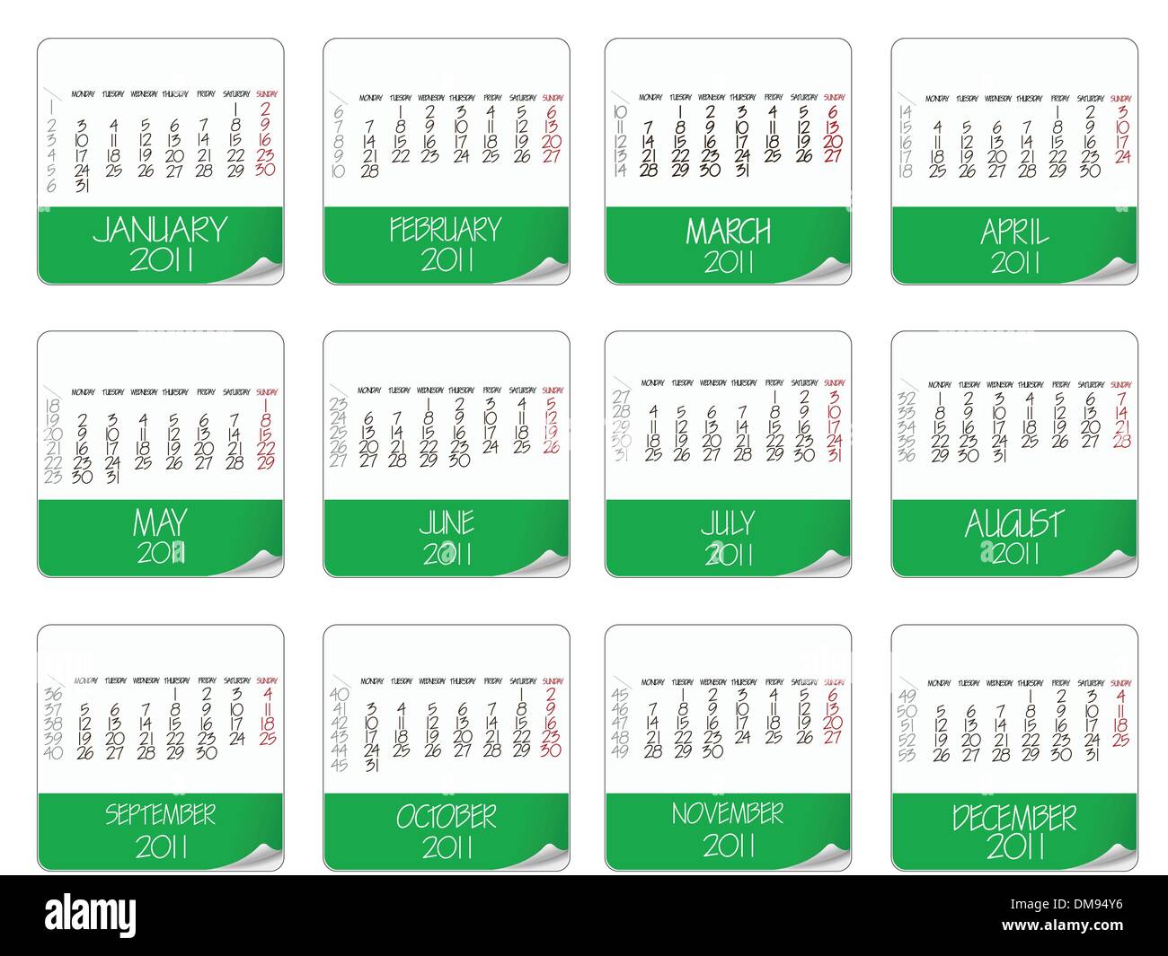 Paper calendar Stock Vector Images - Alamy
