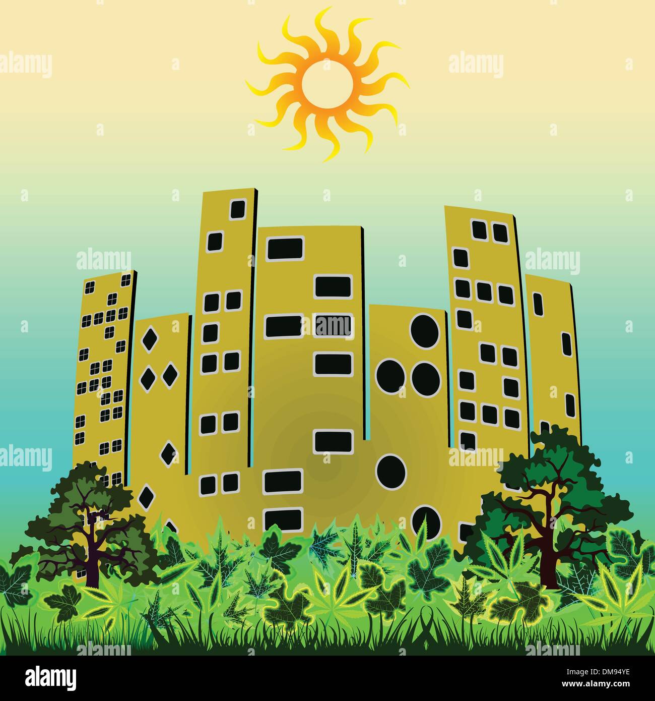 Green city background Stock Vector Images - Alamy