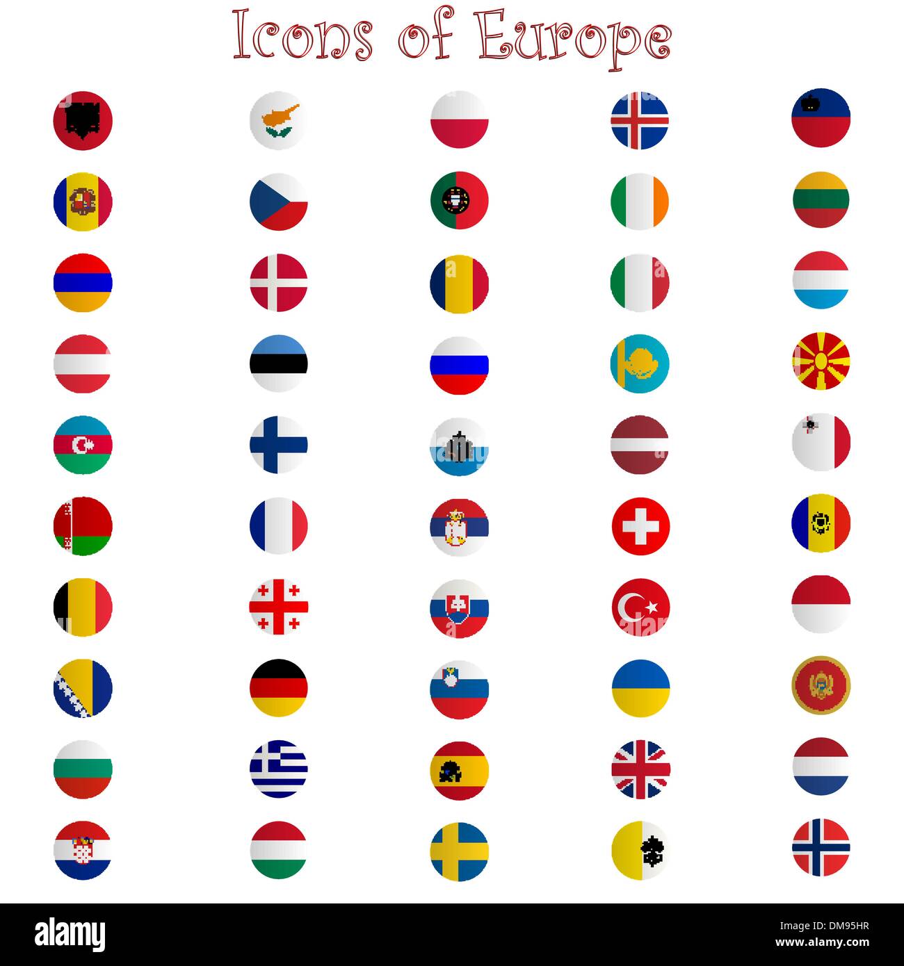 icons of europe against white Stock Vector Image & Art - Alamy