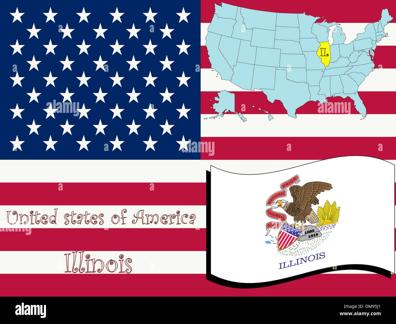 illinois state illustration Stock Vector Image & Art - Alamy