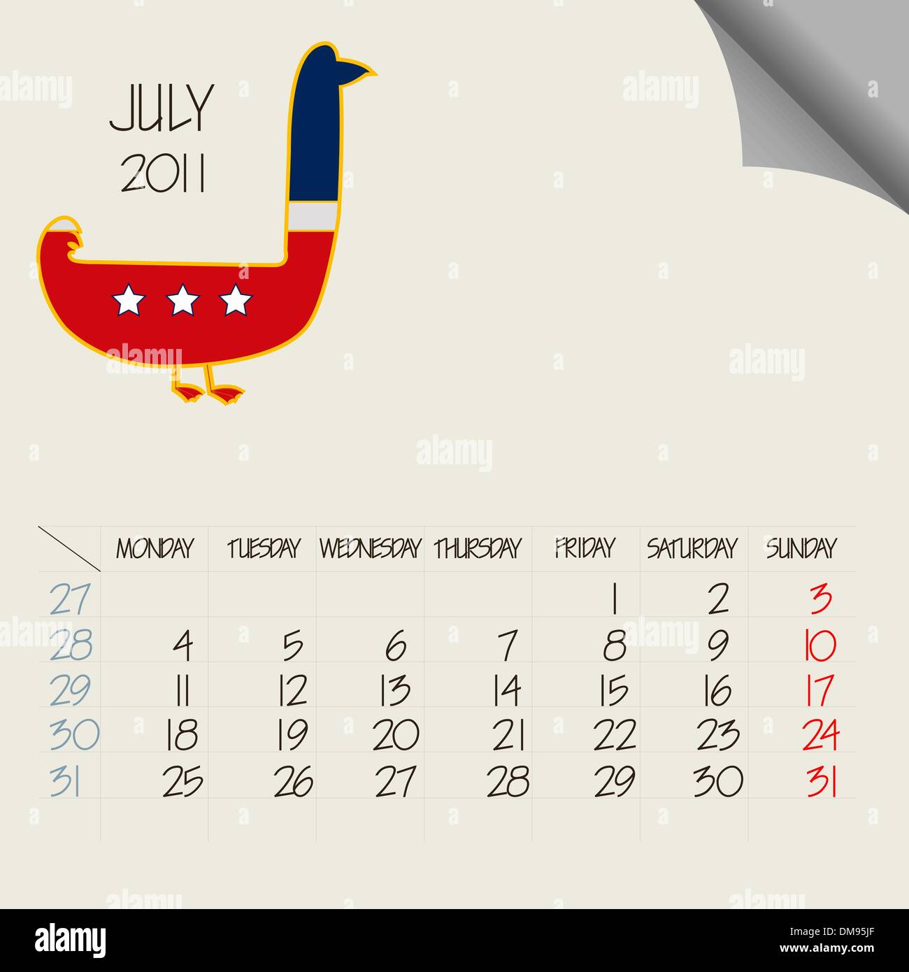 The month of july drawing Stock Vector Images - Alamy