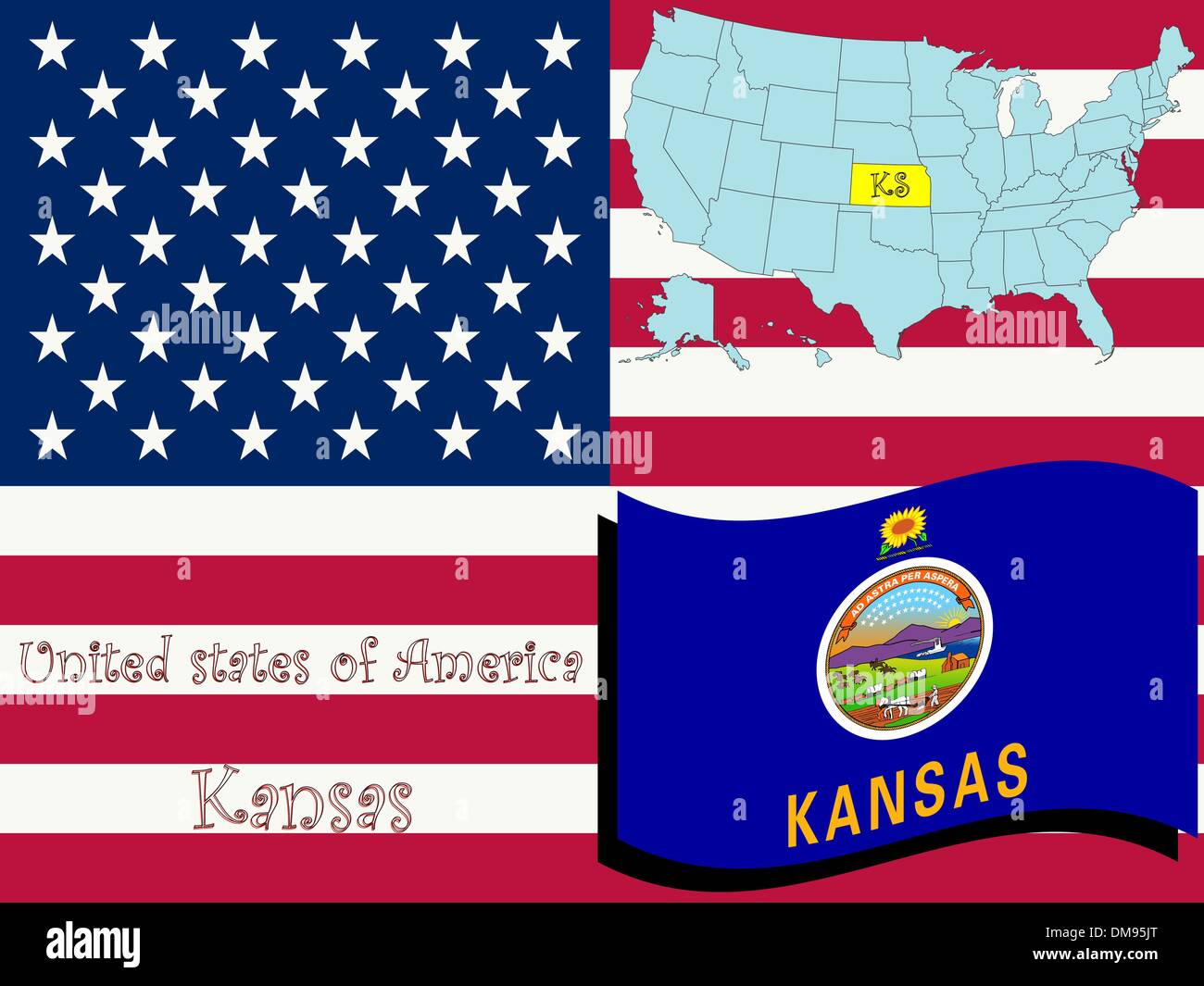 kansas state illustration Stock Vector Image & Art - Alamy