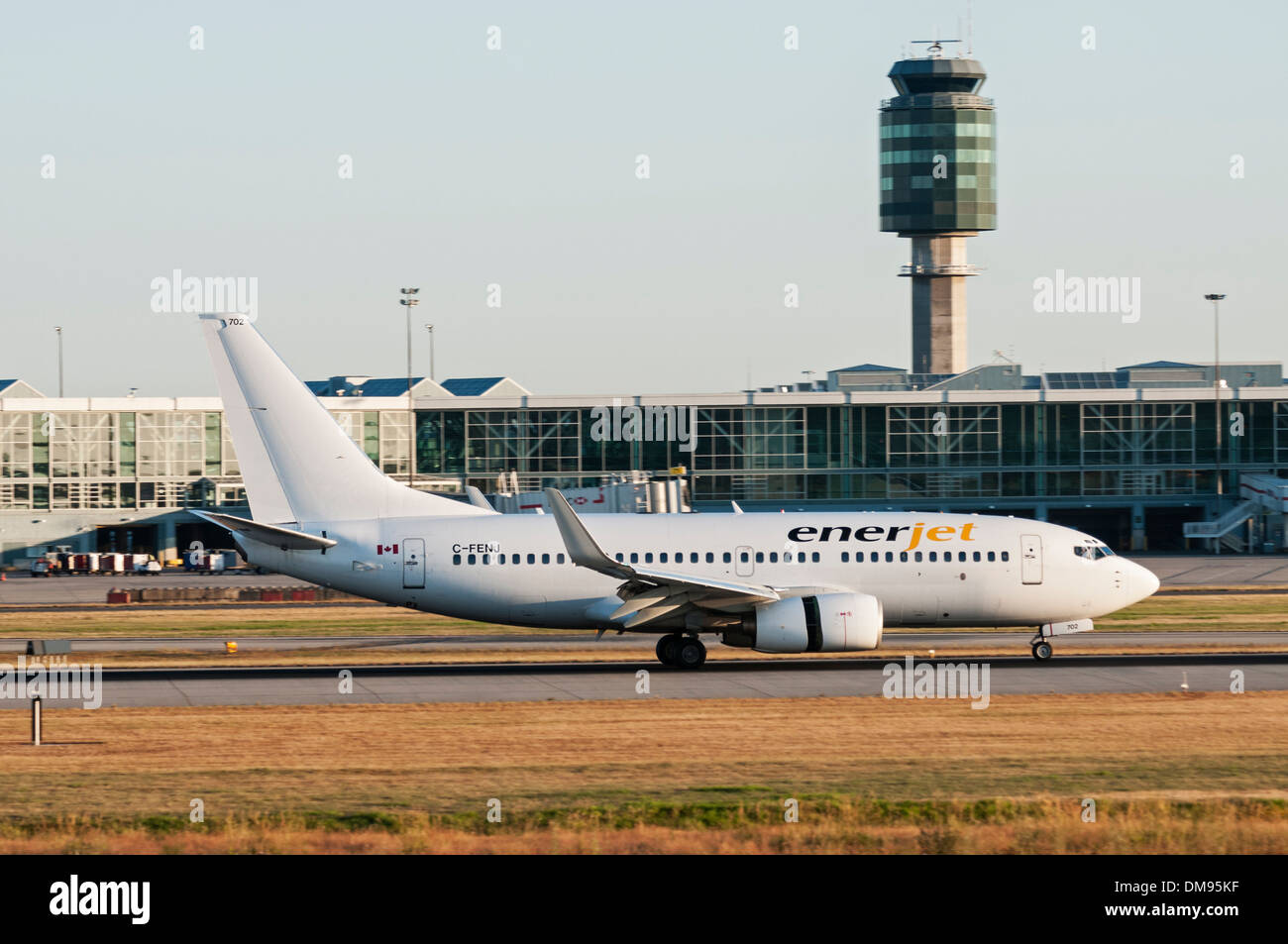 An Enerjet Boeing 737 (C-FENJ) at Vancouver International Airport. The ...