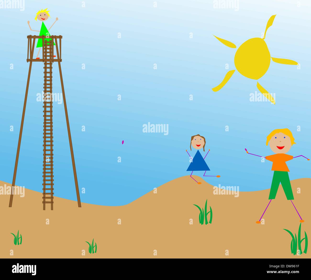 kids playing in the sun Stock Vector Image & Art - Alamy