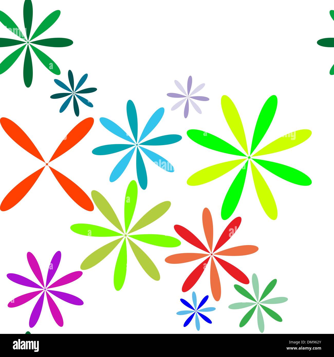 Seamless pattern flowers outline Cut Out Stock Images & Pictures - Alamy