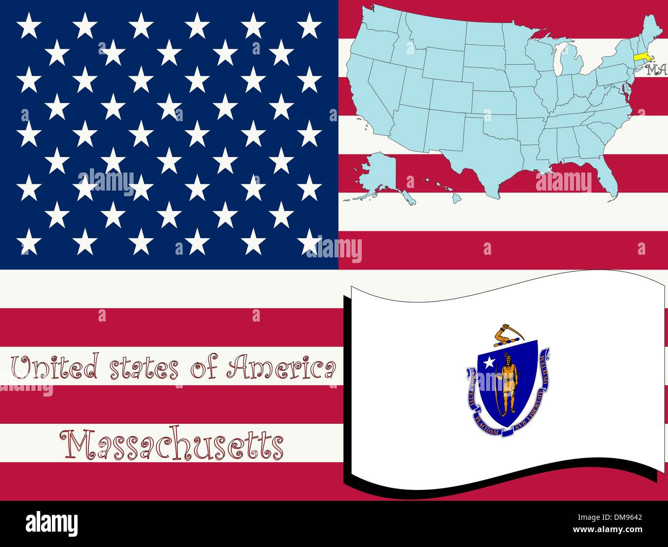 New york massachusetts map Stock Vector Images - Alamy