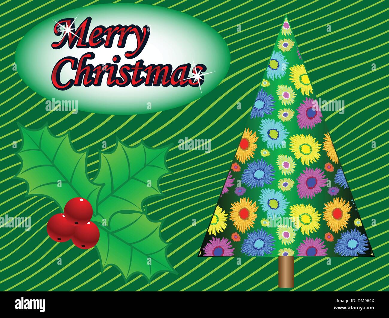 merry christmas tree card Stock Vector Image & Art - Alamy
