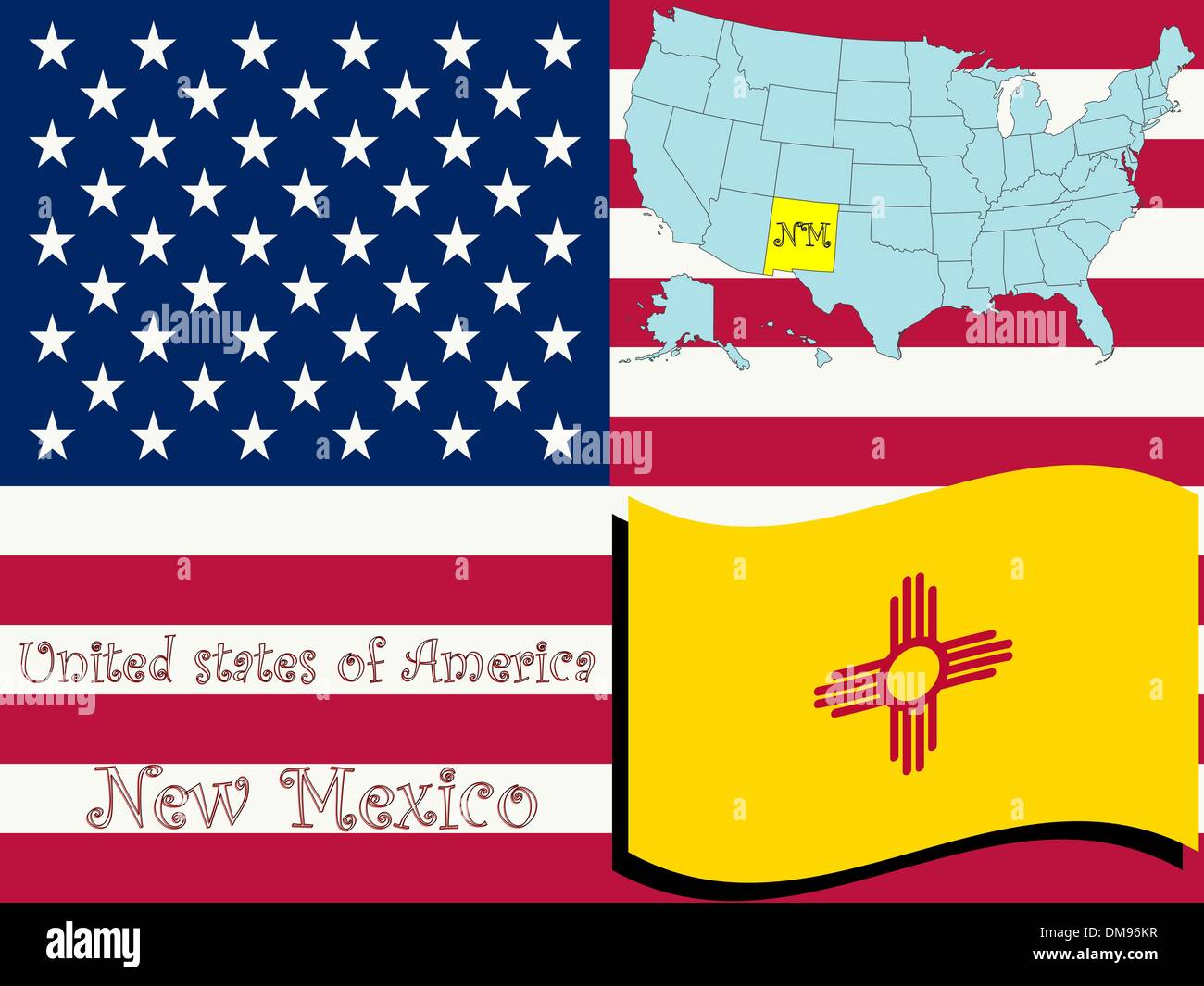 Political map of new mexico Stock Vector Images - Alamy