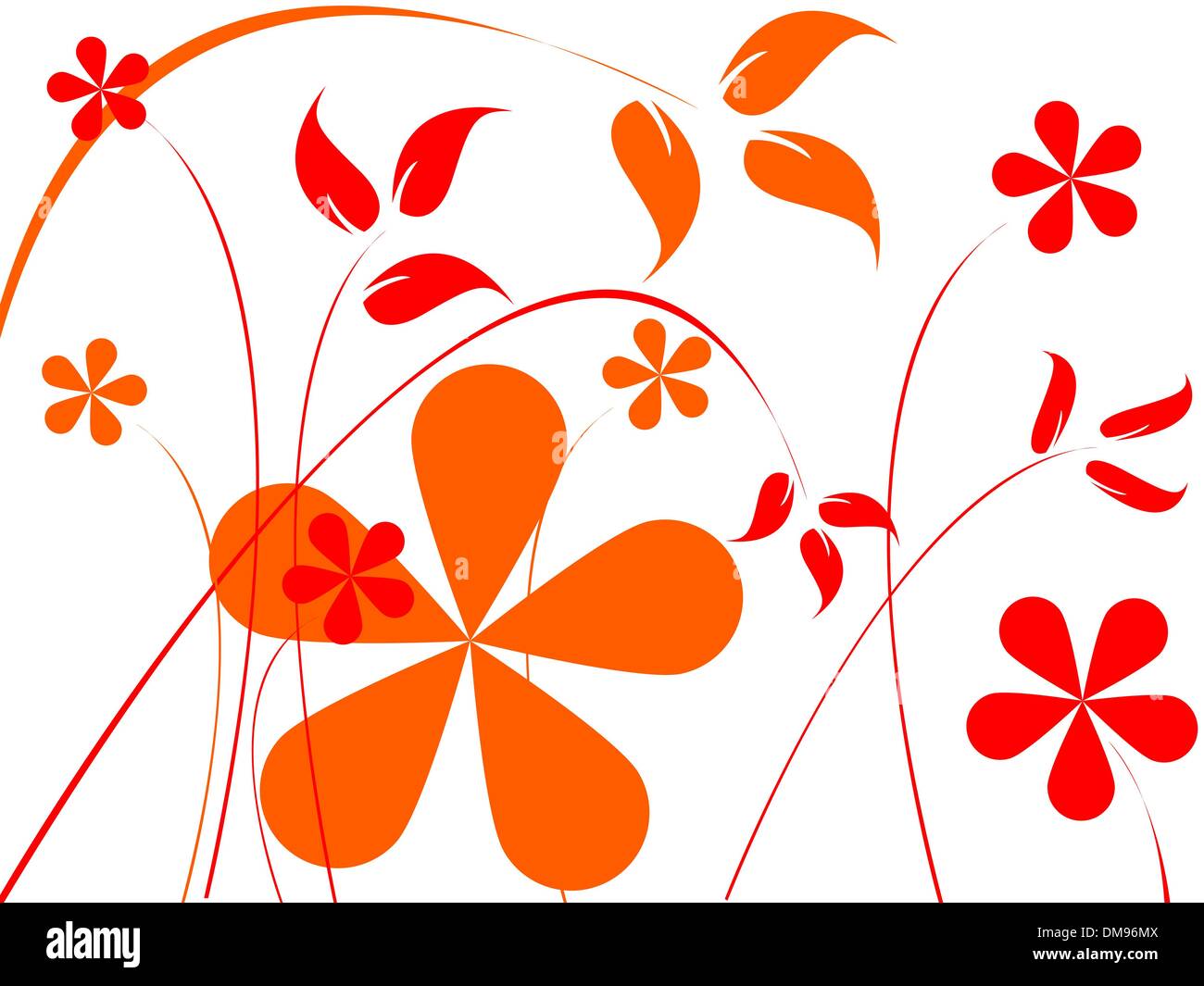 Orange red flowers Stock Vector Images - Alamy