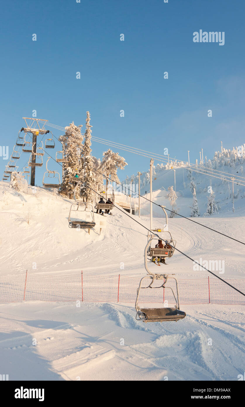 Large ski lift or elevator in ski resort at winter Stock Photo - Alamy