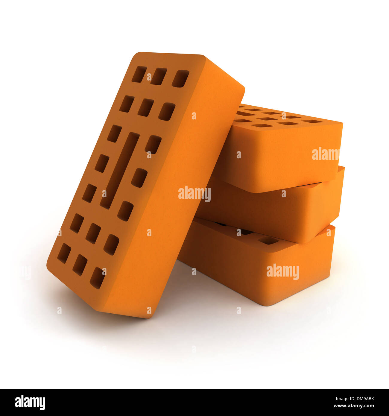 Four bricks on white backgroun (done in 3d Stock Photo - Alamy