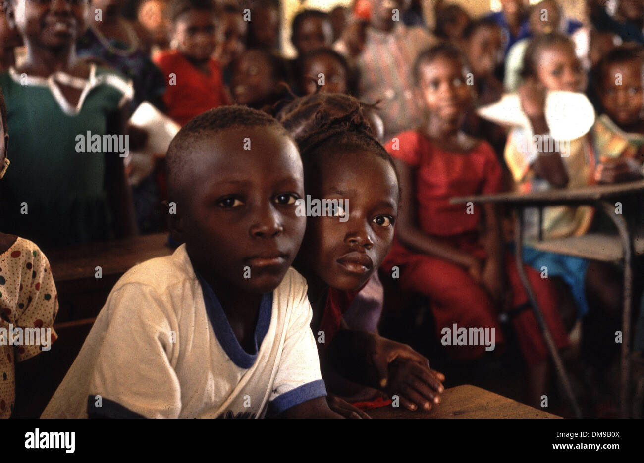 Mar 05, 1993 - Freetown, Sierra Leone - Children attend school in ...