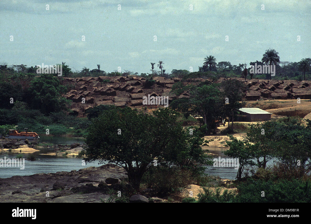 Mar 05, 1993 - Kenema, Sierra Leone - Village of grass huts near ...
