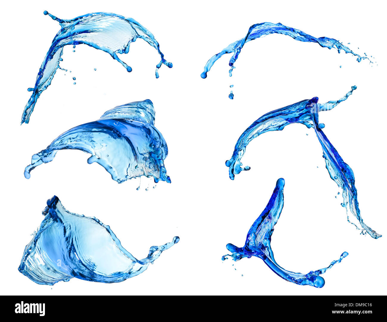 abstract liquid splashes collection isolated on white background Stock ...