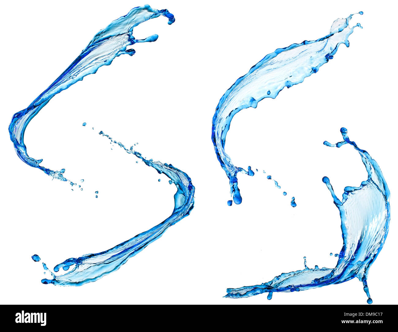 abstract liquid splashes collection isolated on white background Stock ...