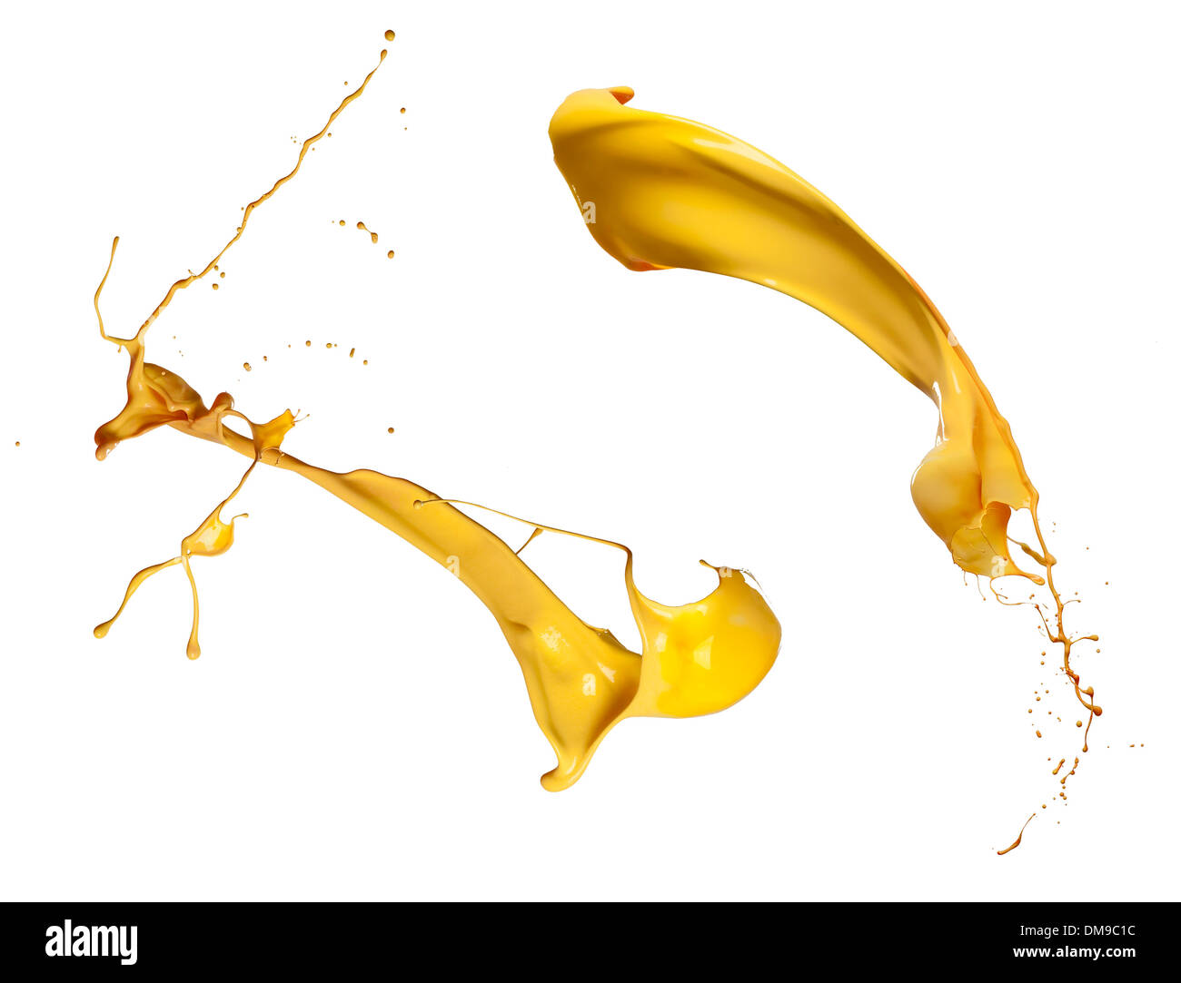 yellow paint splash collection isolated on white background Stock Photo ...