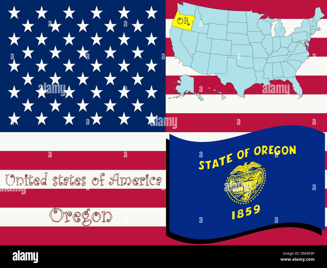 oregon state illustration Stock Vector Image & Art - Alamy