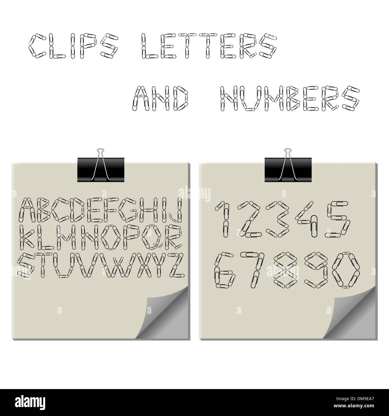 paper clips alphabet Stock Vector Image & Art - Alamy