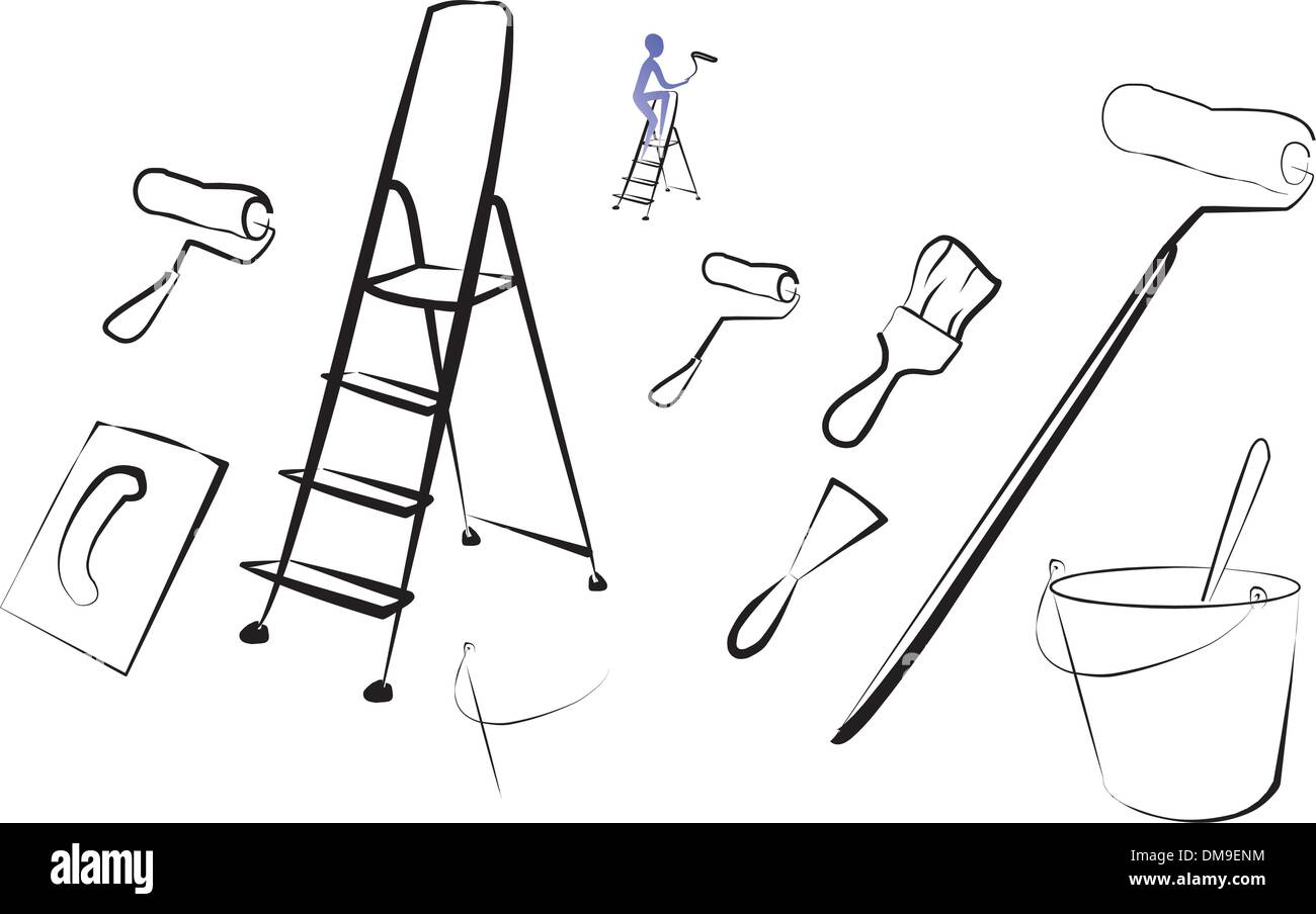 Paint brushes isolated Stock Vector Images - Alamy