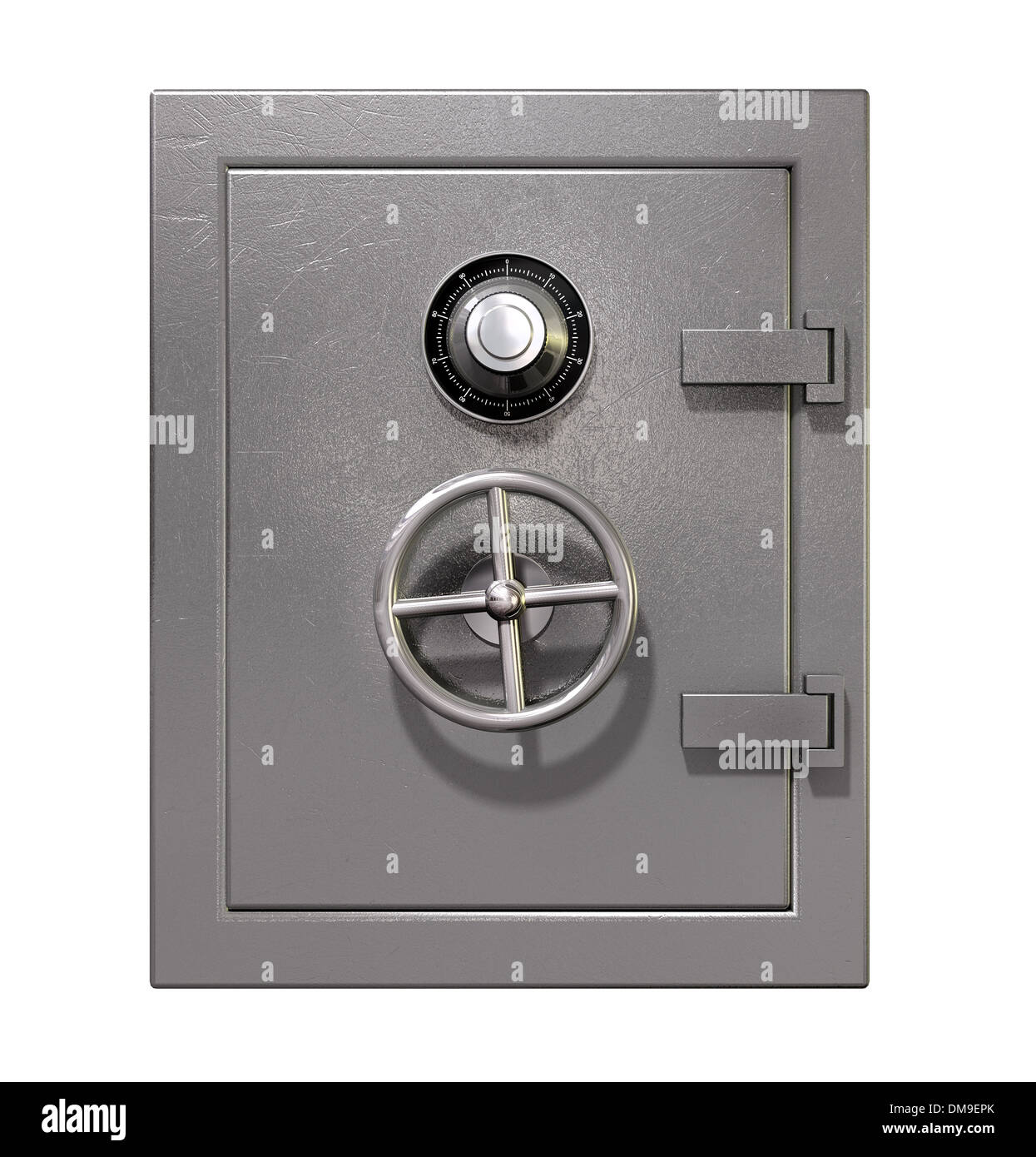 A shut metal safe on an isolated white background Stock Photo - Alamy