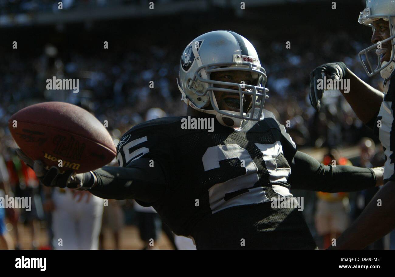 Raider Charlie Gardner celebrates after scoring a rushing touchdown to ...