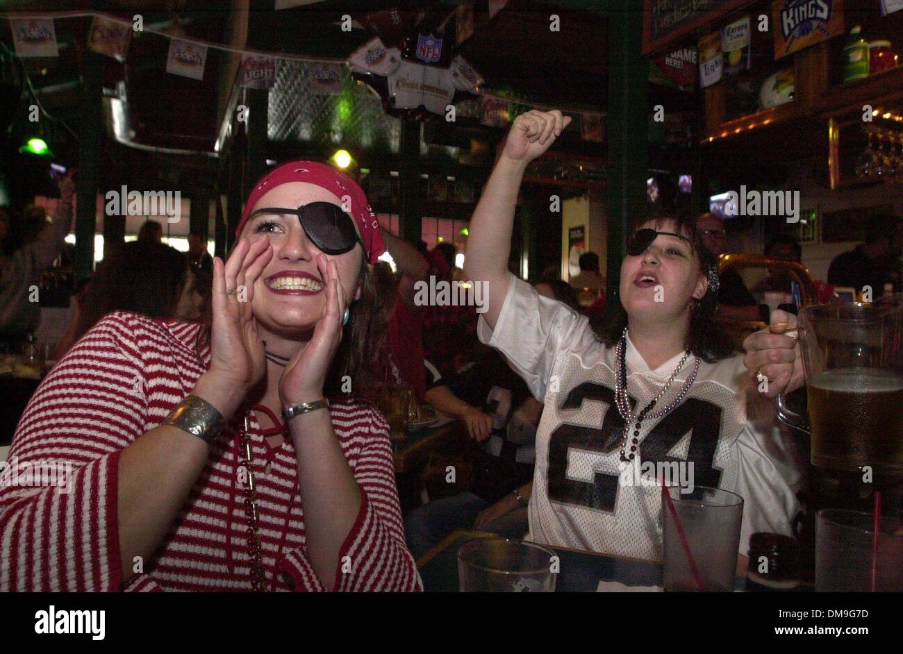 Tampa Bay Buccaneers fan, Aimee Hanebeck (cq) was a little out numbered ...