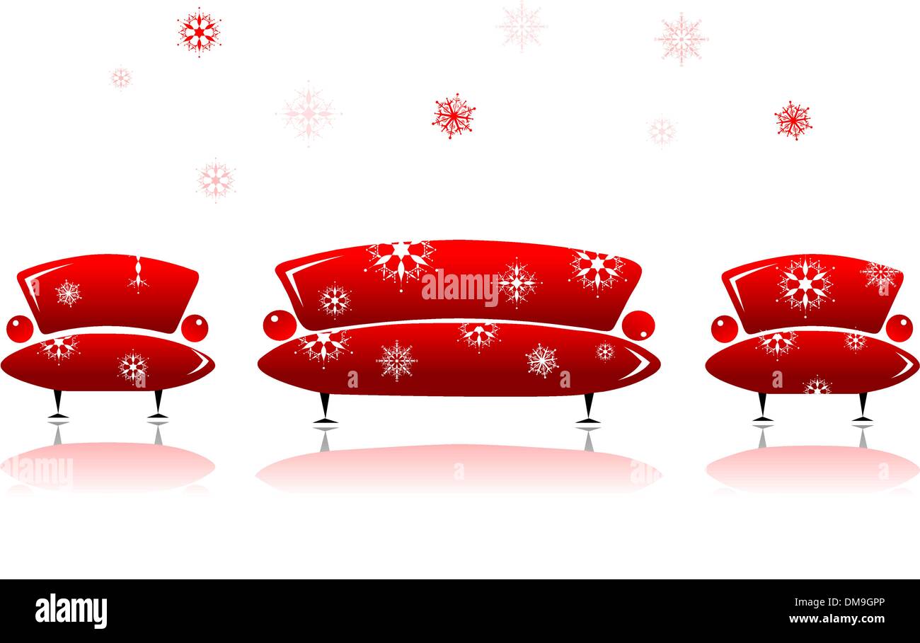 Sofa and armchair, christmas design Stock Vector Image & Art - Alamy