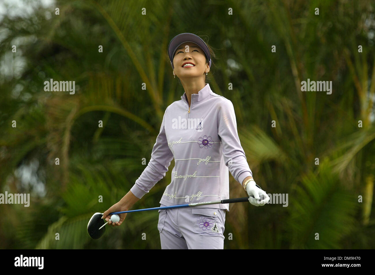 Nov 18, 2005; Palm Beach, FL, USA; Soo-Yun Kang looks up at cloudy ...