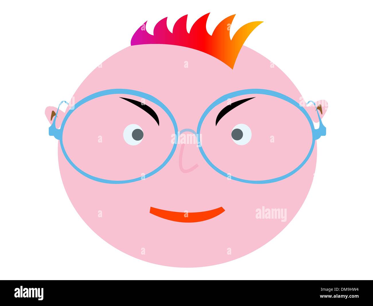 Boy with black glasses Stock Vector Images - Alamy
