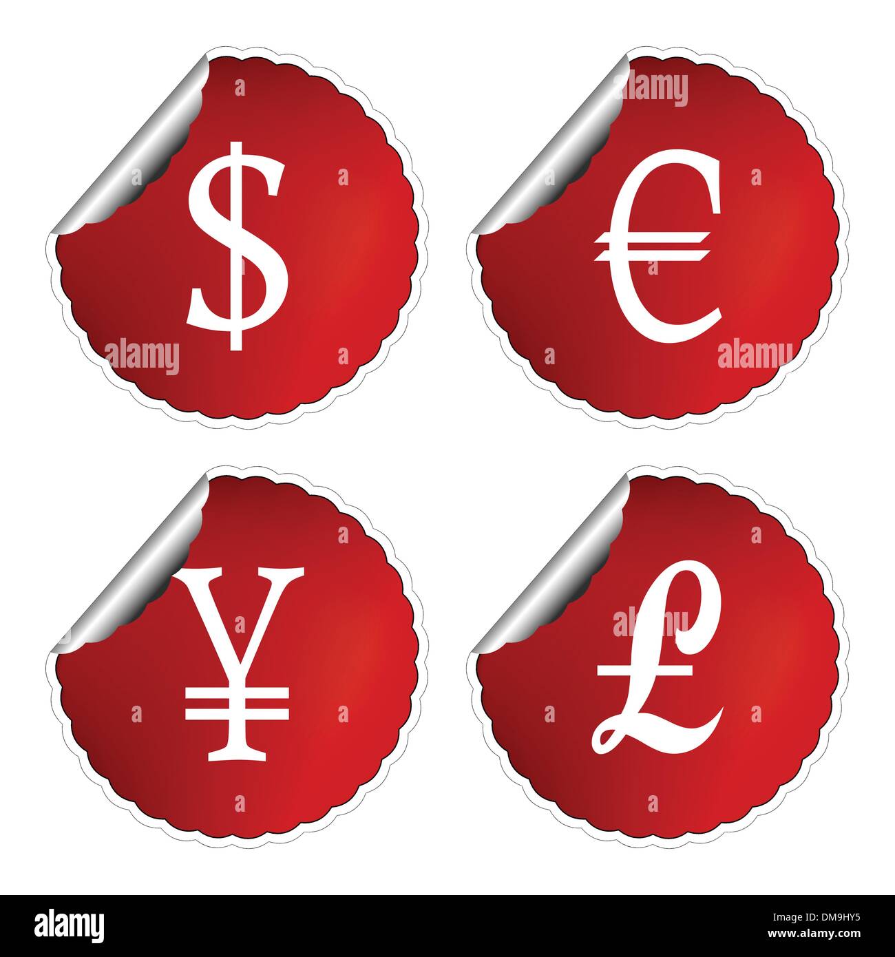 red labels with international currency symbols Stock Vector Image & Art ...