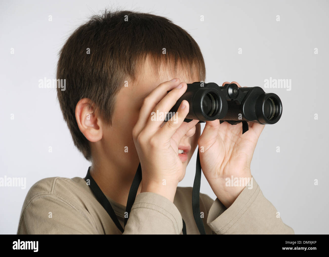 A child with binoculars Stock Photo - Alamy