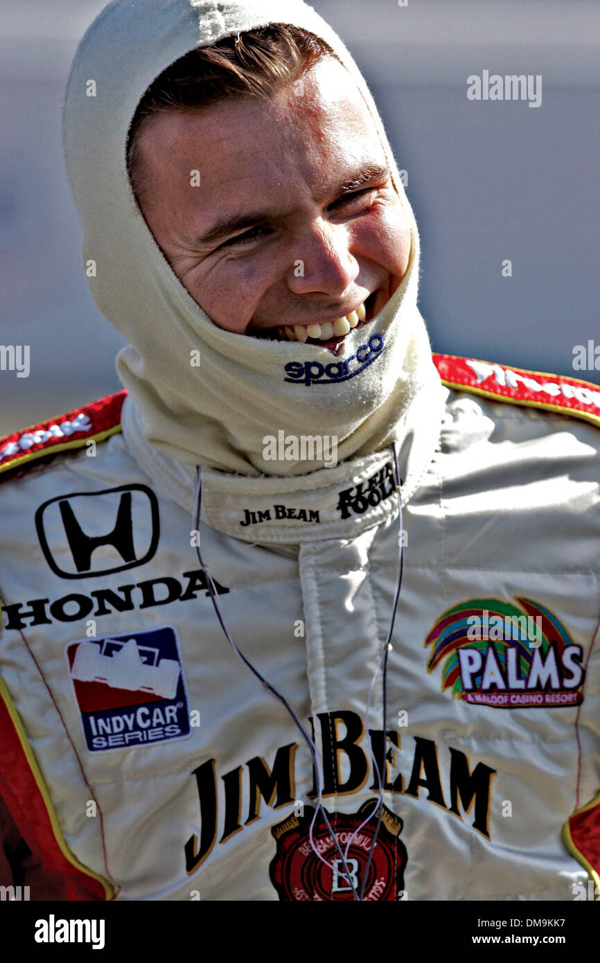 Dan Wheldon cuts up with team members before climbing into his car for ...