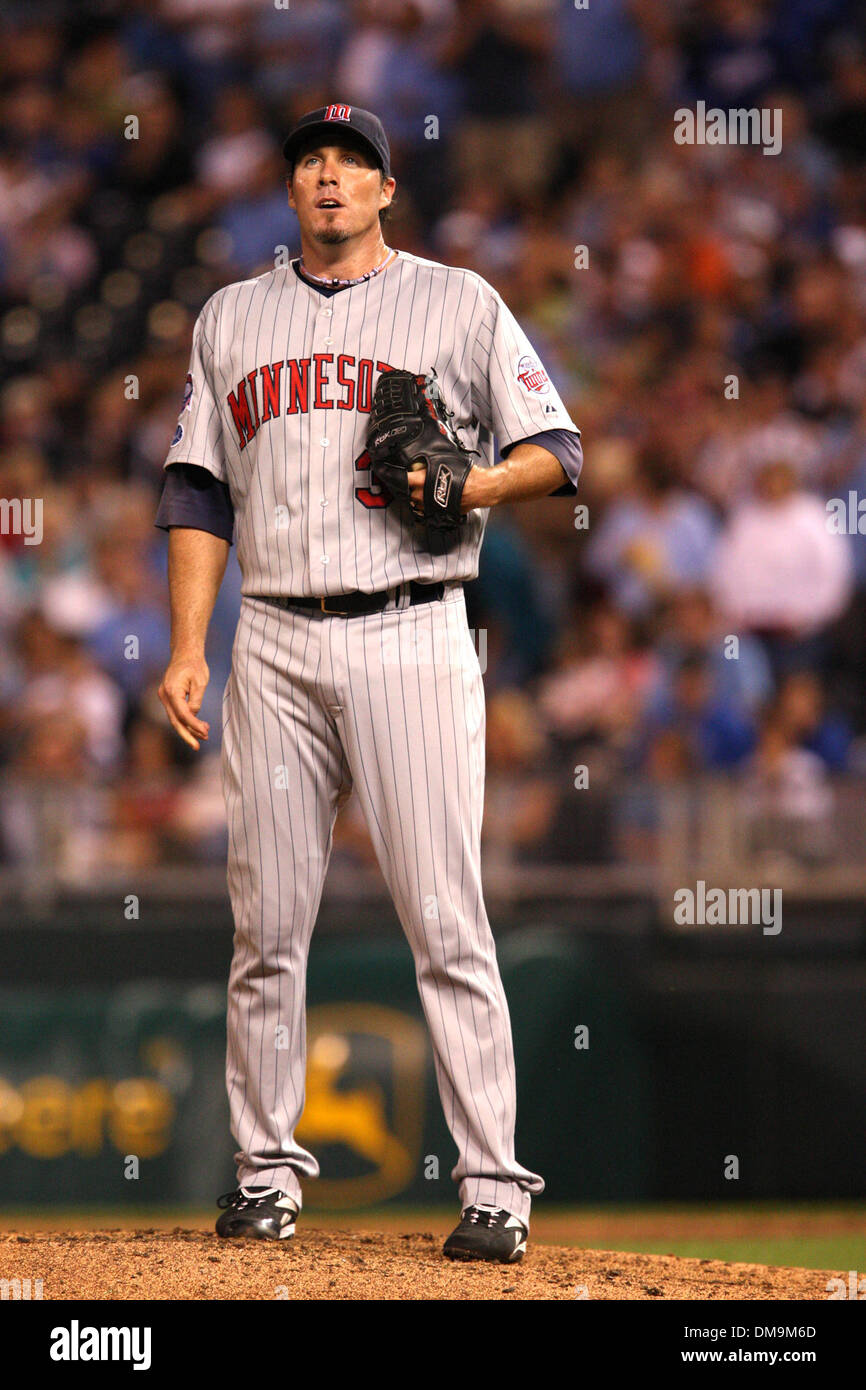 21 August 2009: Minnesota Twins relief pitcher Joe Nathan (36) gets the ...