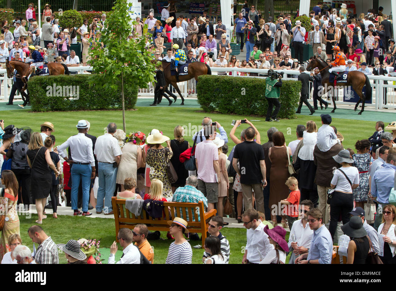 CHIC AND ELEGANT PUBLIC IN HATS AT THE PRESENTATION OF THE HORSES, 2013 ...