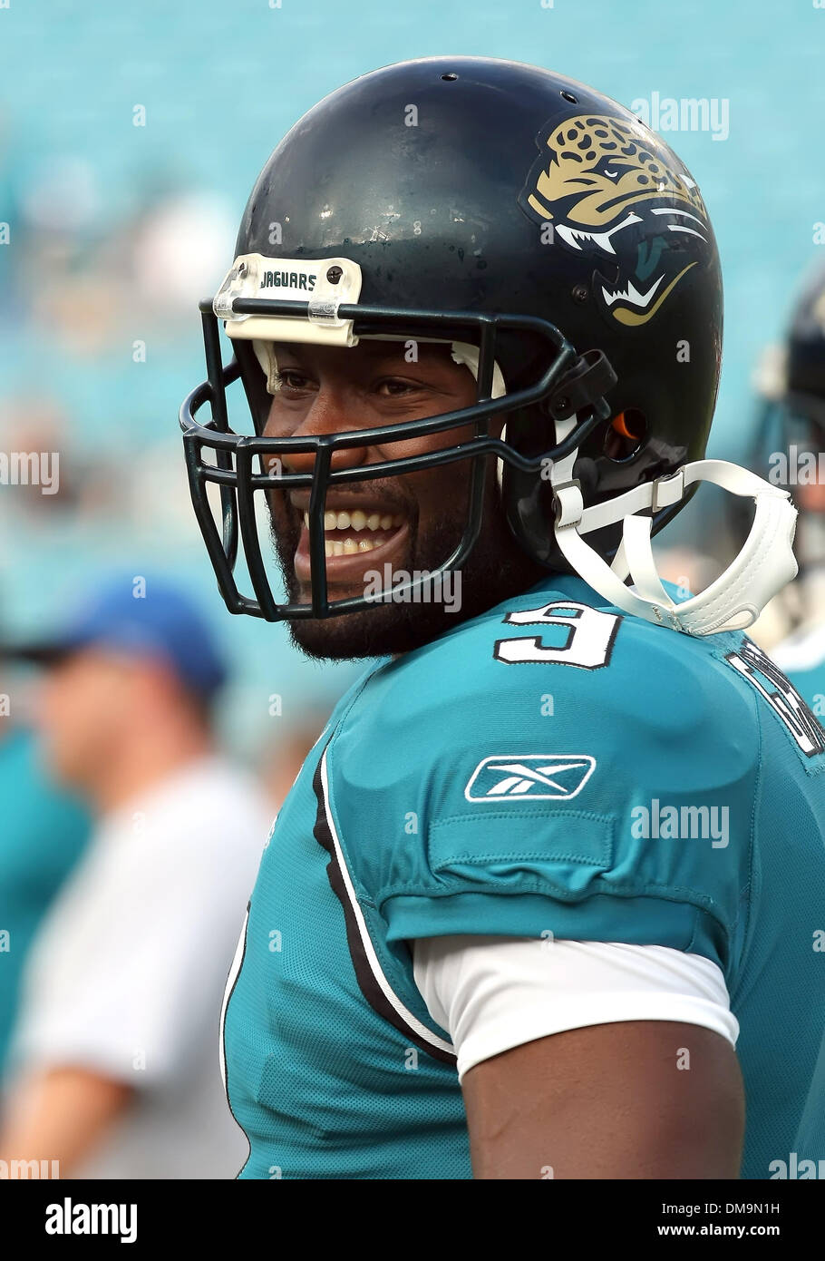 22 August 2009 ....Jaguars quarterback David Garrard smiles before the ...