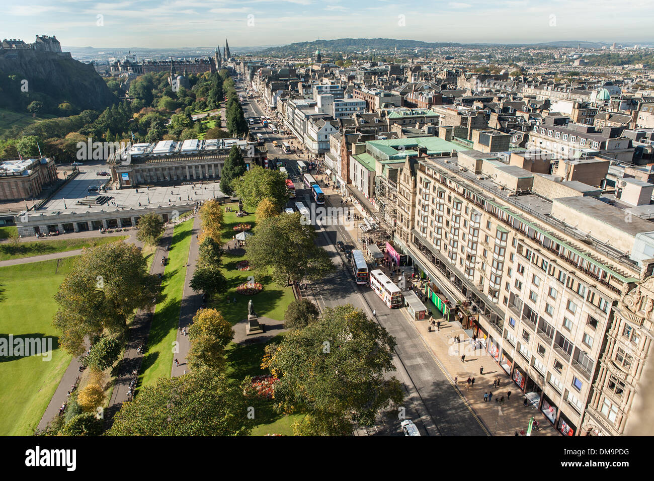 Princess Street from Scott Monument, Edinburgh, Scotland Stock Photo ...