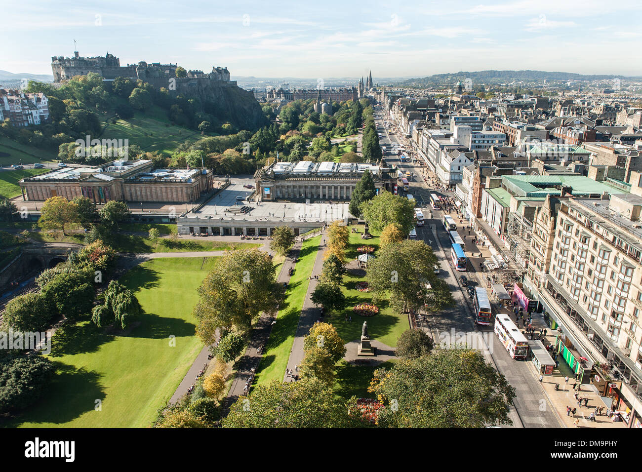 Princess Street from Scott Monument, Edinburgh, Scotland Stock Photo ...