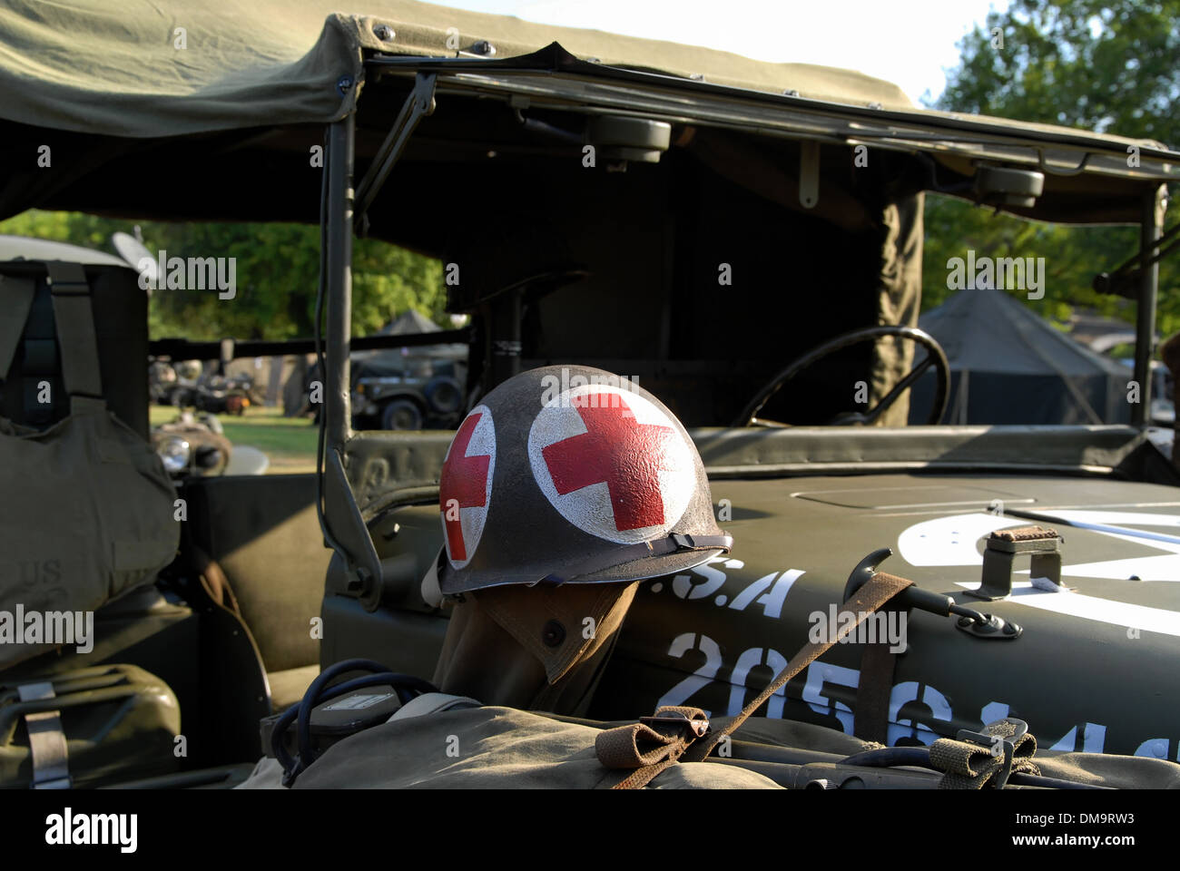 world war two helmet placed on the military truck with lot of equiments ... world war two helmet placed on the military truck with lot of equiments ...
