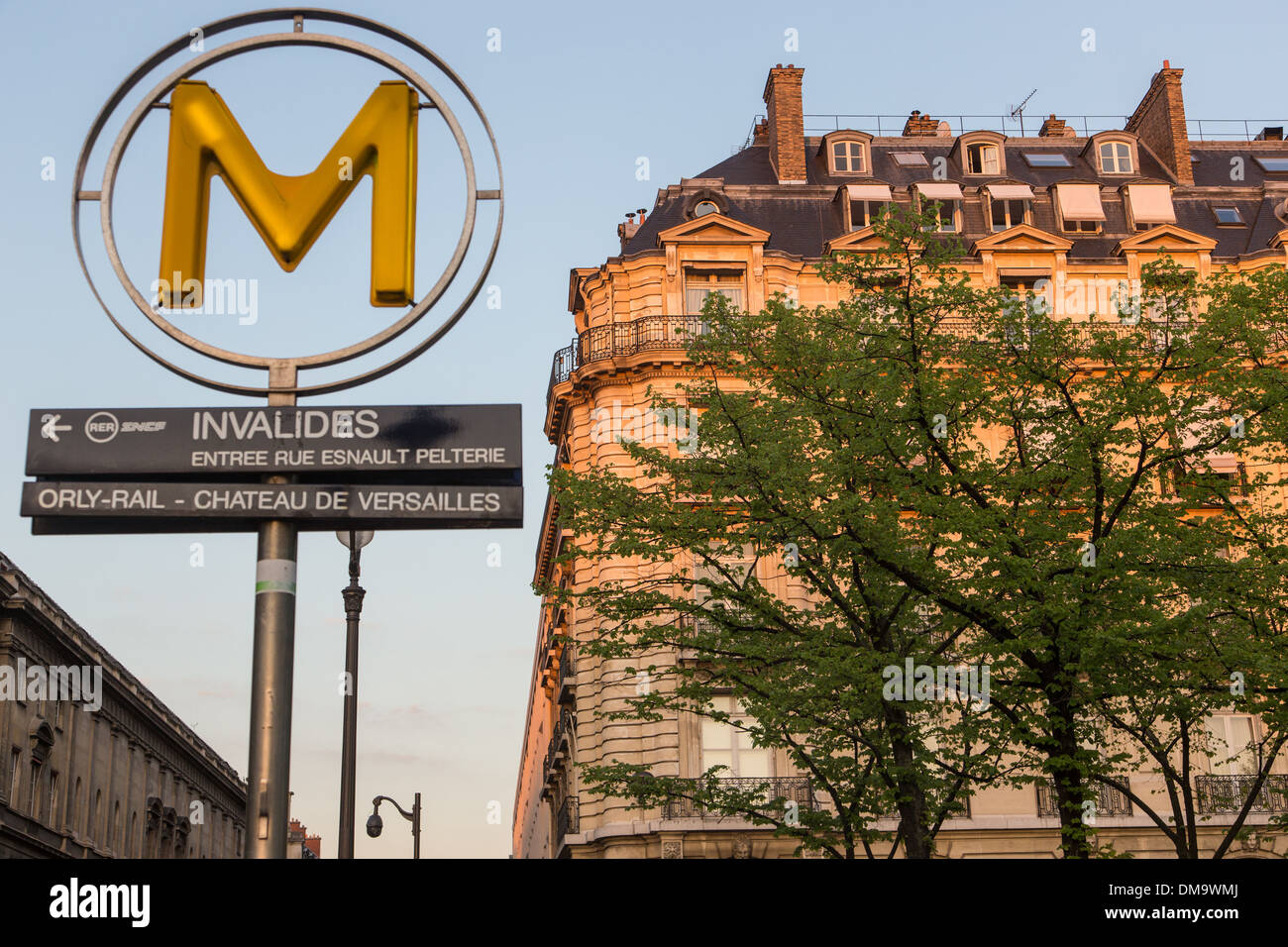 ENTRANCE TO THE INVALIDES METRO STATION IN FRONT OF BUILDINGS IN THE ...