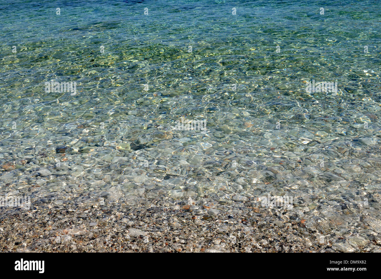 Crystal clear sea and shingle Ftenagia beach Greece Aegean Sea The ...