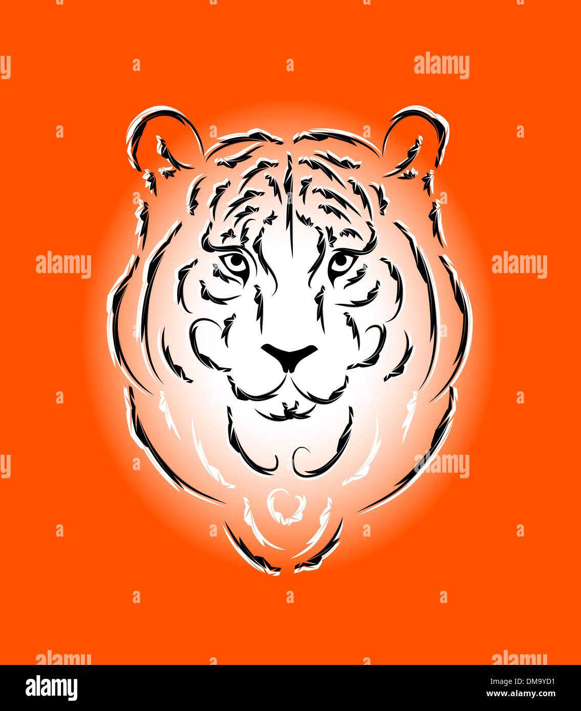 Tiger stylized silhouette, symbol 2010 year Stock Vector Image & Art ...
