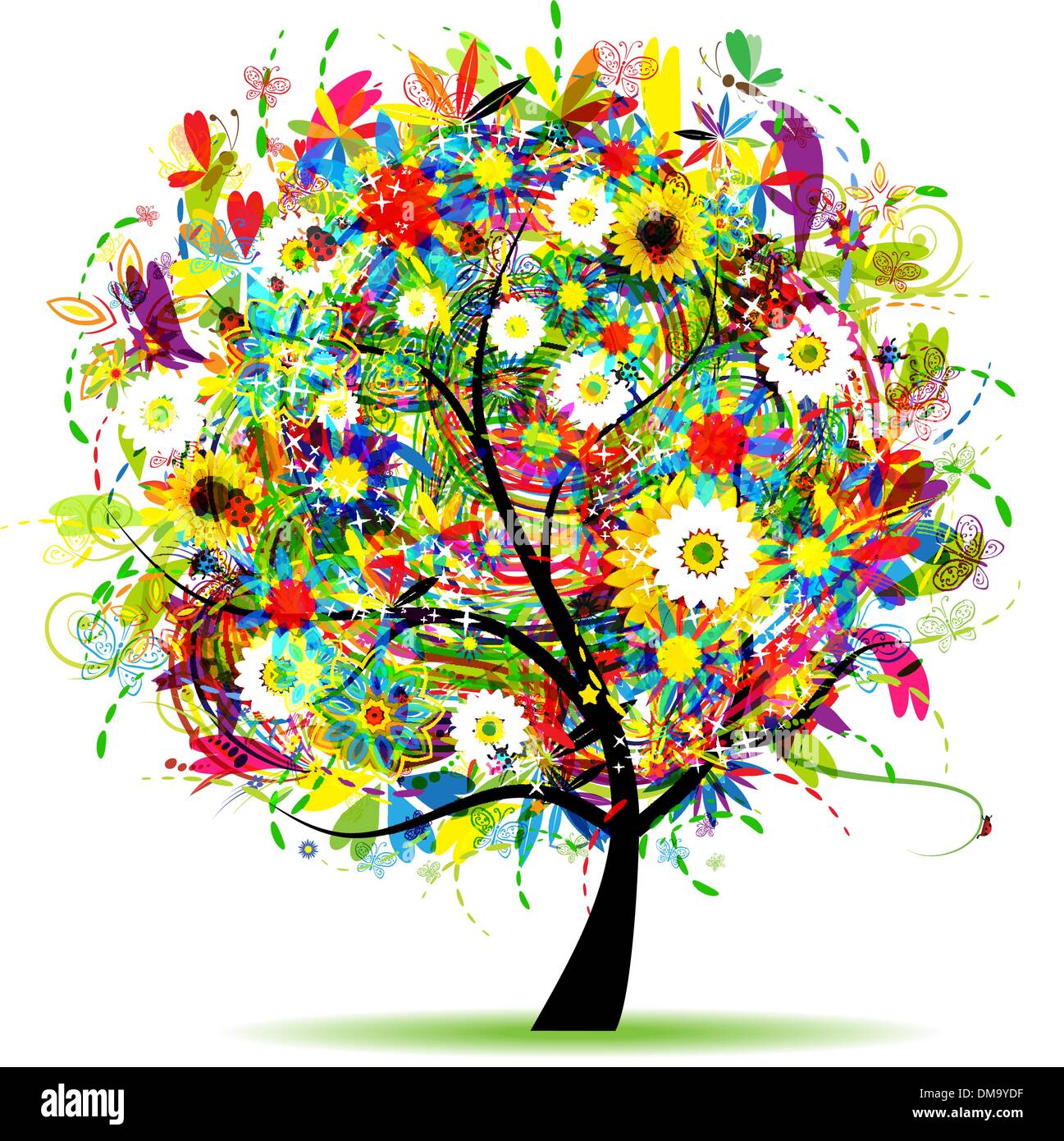 Floral tree beautiful, summer Stock Vector Image & Art - Alamy