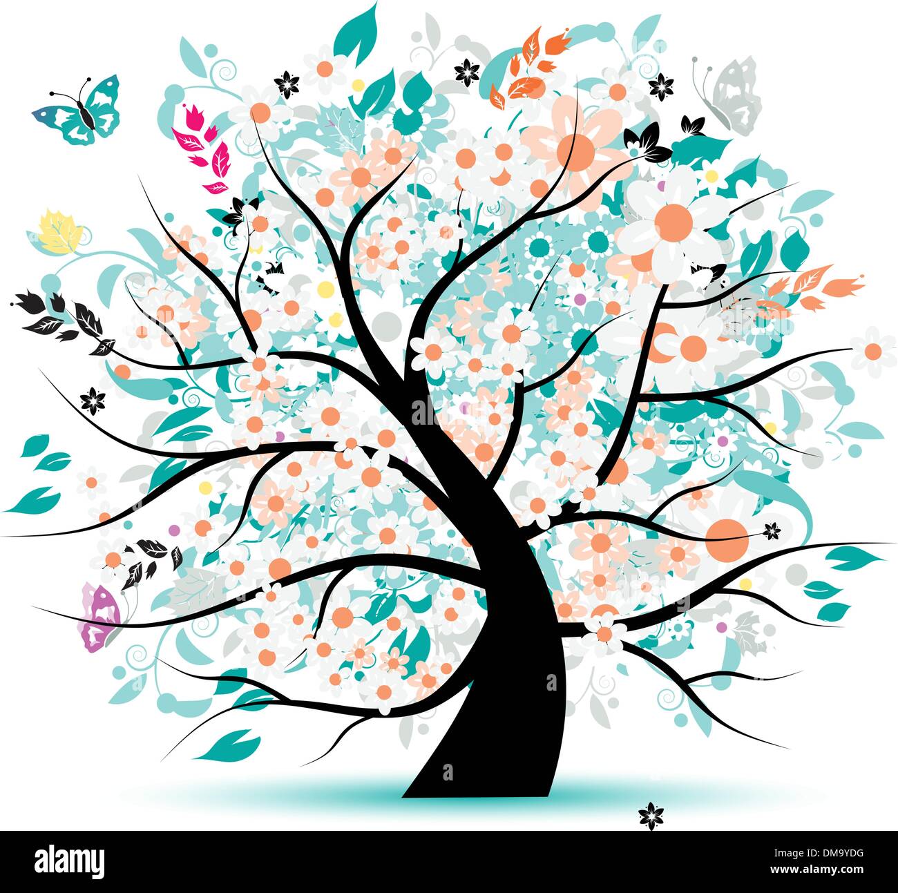Floral tree beautiful Stock Vector Image & Art - Alamy