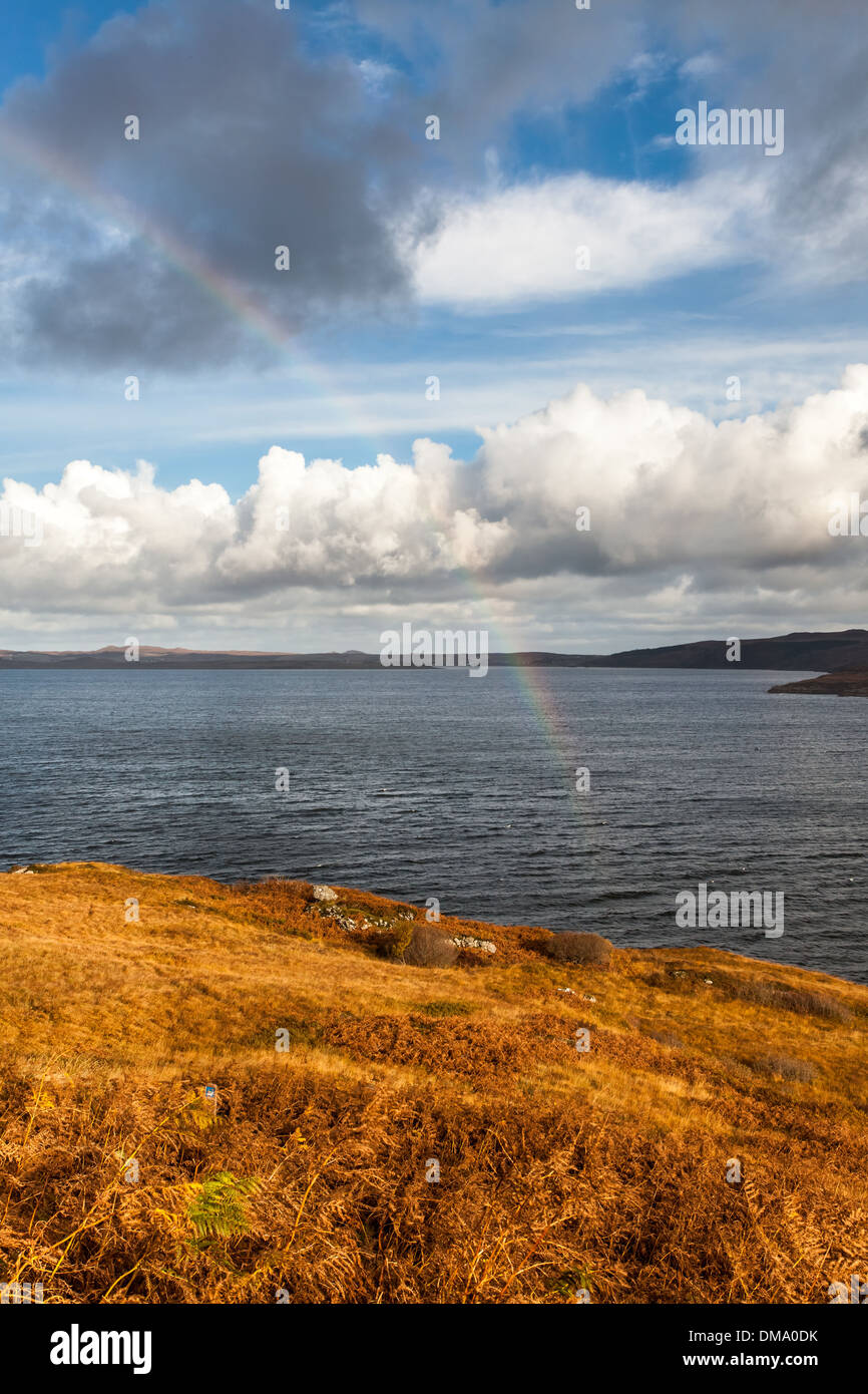 Rainbow over sea coastal town hi-res stock photography and images - Alamy