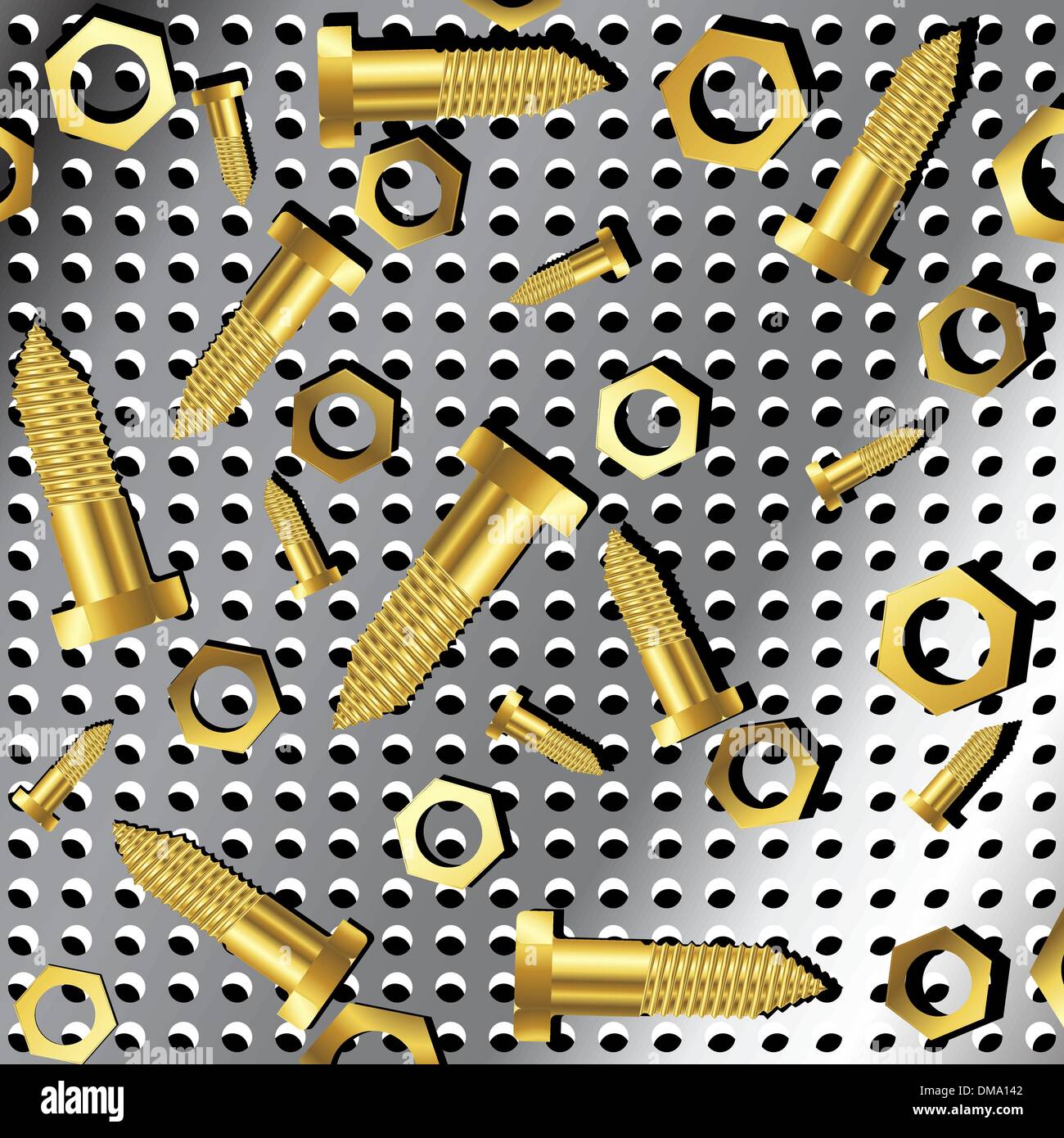 Iron screws nuts on Stock Vector Images - Alamy