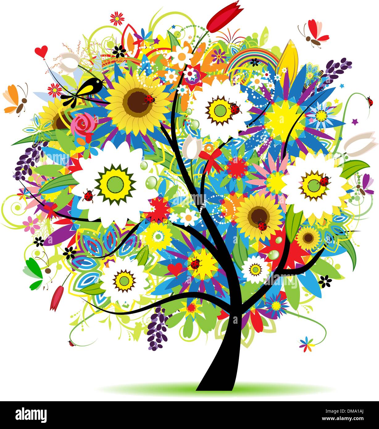 Tree trunk tulip tree Stock Vector Images - Alamy