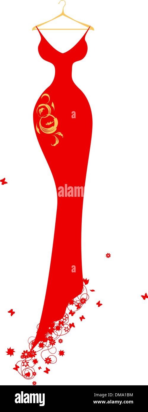 Red dress vector vectors Stock Vector Images - Alamy