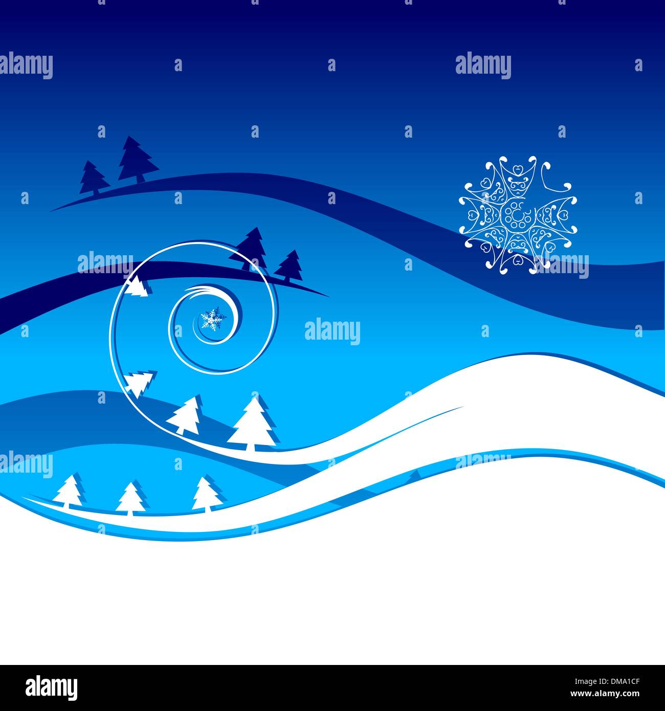 Winter holiday card blue Stock Vector Images - Alamy