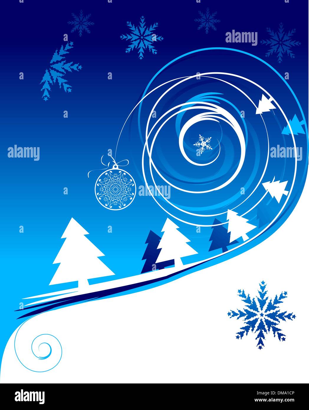 Winter holiday card blue Stock Vector Images - Alamy