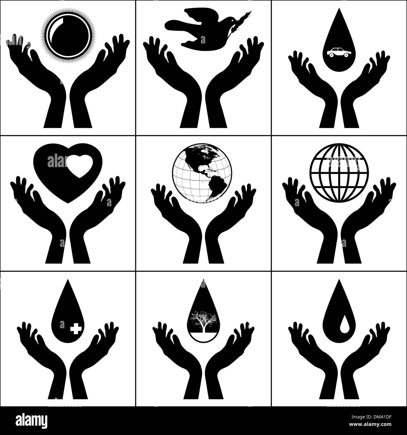 Open hands held signs. EPS 8 Stock Vector Image & Art - Alamy